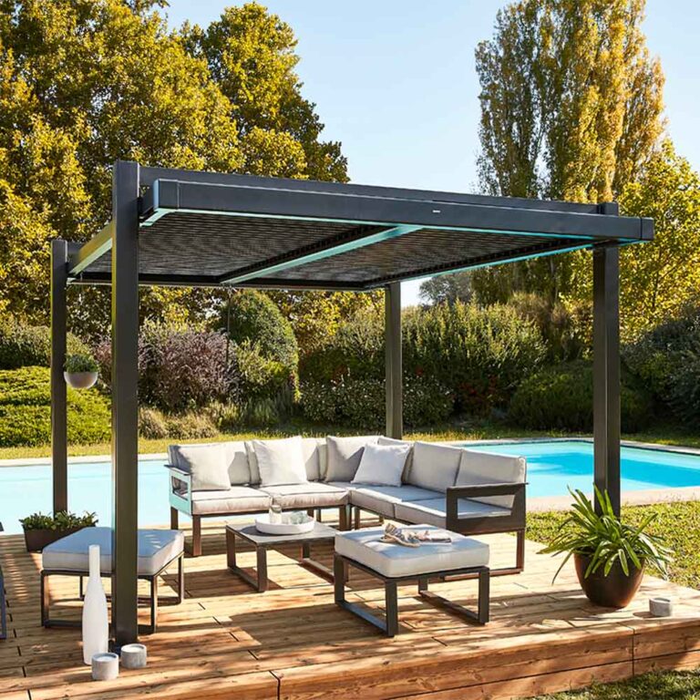 Pérgola aluminio Persea gris antracita - Naterial España