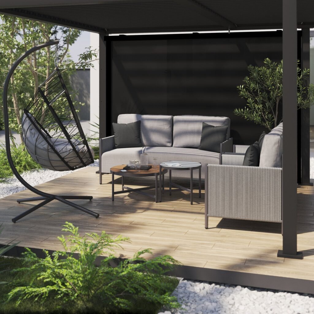 Pérgola Clima Origin 313x614 Gris Oscuro - Naterial Uruguay