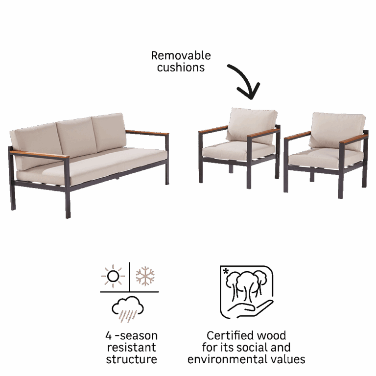 Coffee set aluminum Oris II dark grey - Naterial